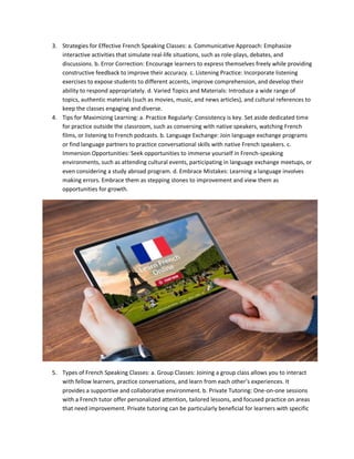 Mastering French: A Journey through French Speaking Classes.pdf