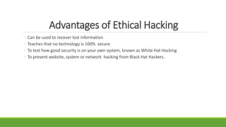 Introduction of ethical hacking......... | PPT