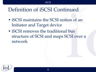 UNH InterOperability Lab - iSCSI Introduction | PPT