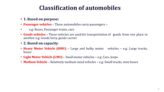 Automobile Engineering different types of vehicles Introduction | PPTX