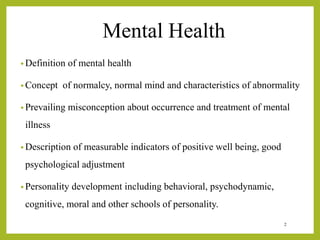 Introduction TO PSYCHITARIC AND NORAM MIND.pptx | Mental Health ...