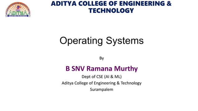 Introduction To Operating Systems Overviewppt