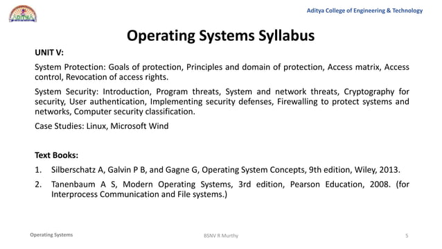 Introduction To Operating Systems Overviewppt