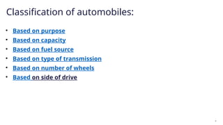 Automobile Engineering Introduction & types | PPT