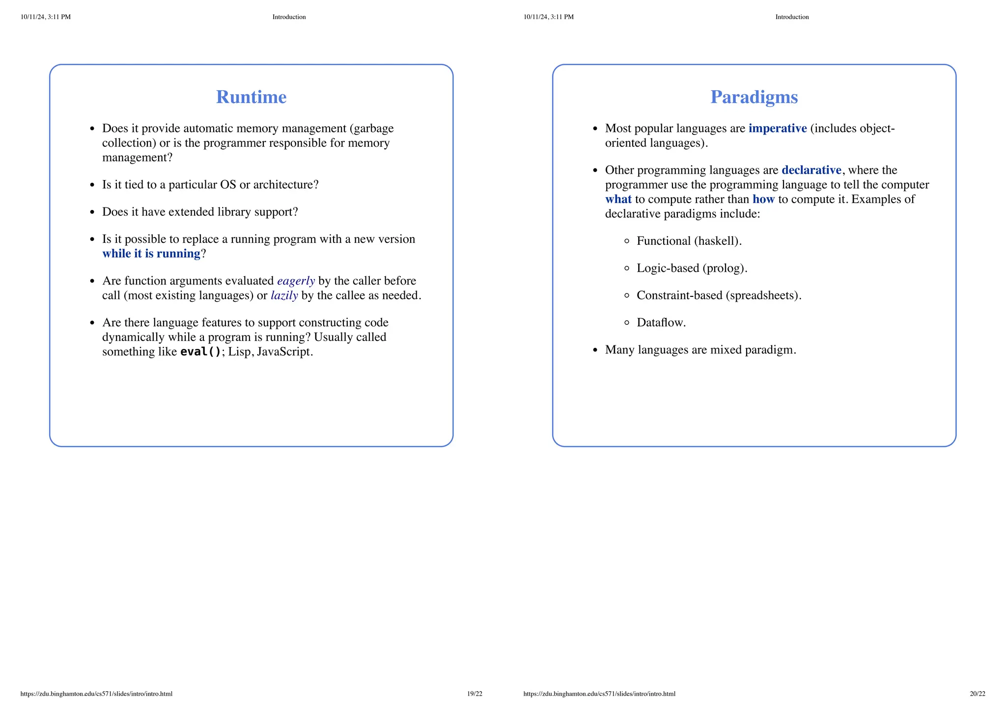 Introduction to progamming languages course | PPT