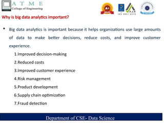 Introduction to Big data analytics subject | PPTX