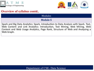 Introduction to Big data analytics subject | PPTX