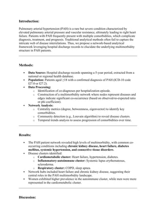 Multimorbidity Patterns in Patients with Pulmonary Arterial ...