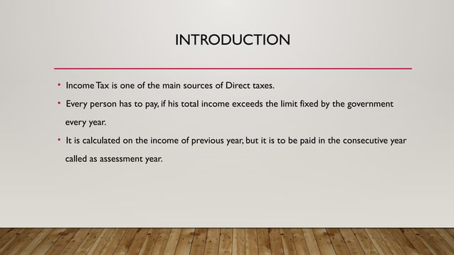 INTRODUCTION, Assessment Year,Assessee pptx | PPTX