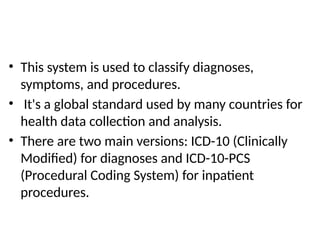 introduction to clinical coding in health information | PPTX