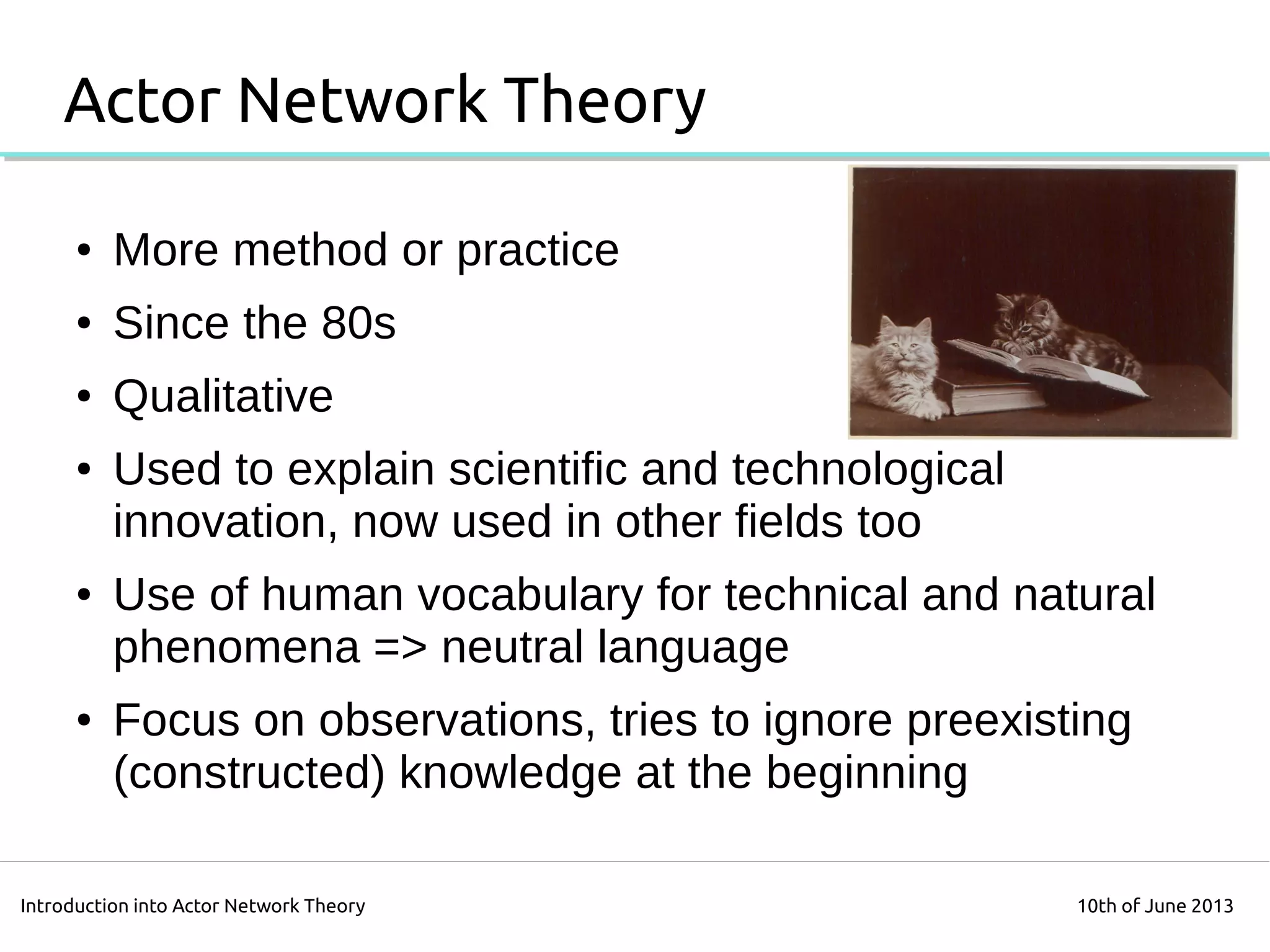 Introduction into Actor Network Theory from Bruno Latour | PDF