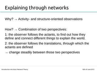 Introduction into Actor Network Theory from Bruno Latour | PPT