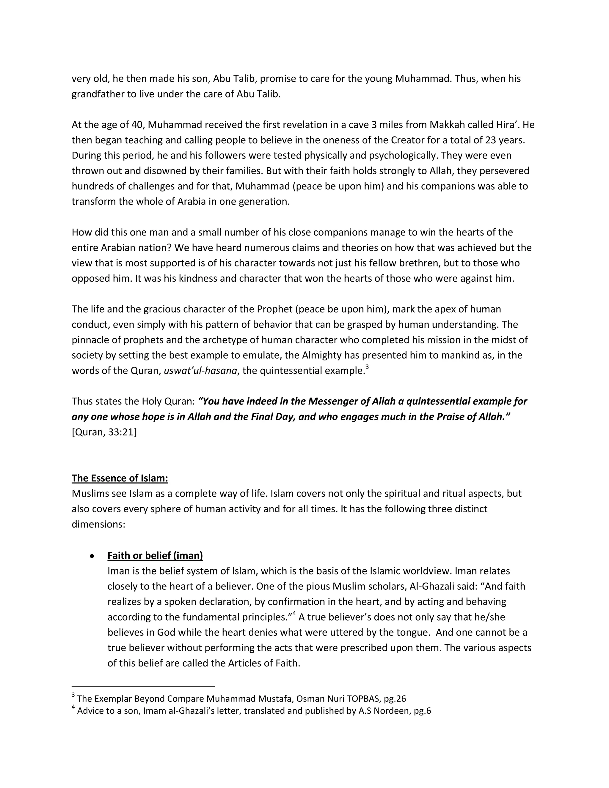 Introduction belief in allah - belief in angels | DOCX