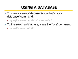 PHP mysql Introduction database