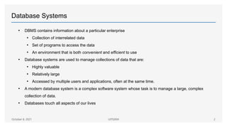 Introduction to Database Management Systems | PPT