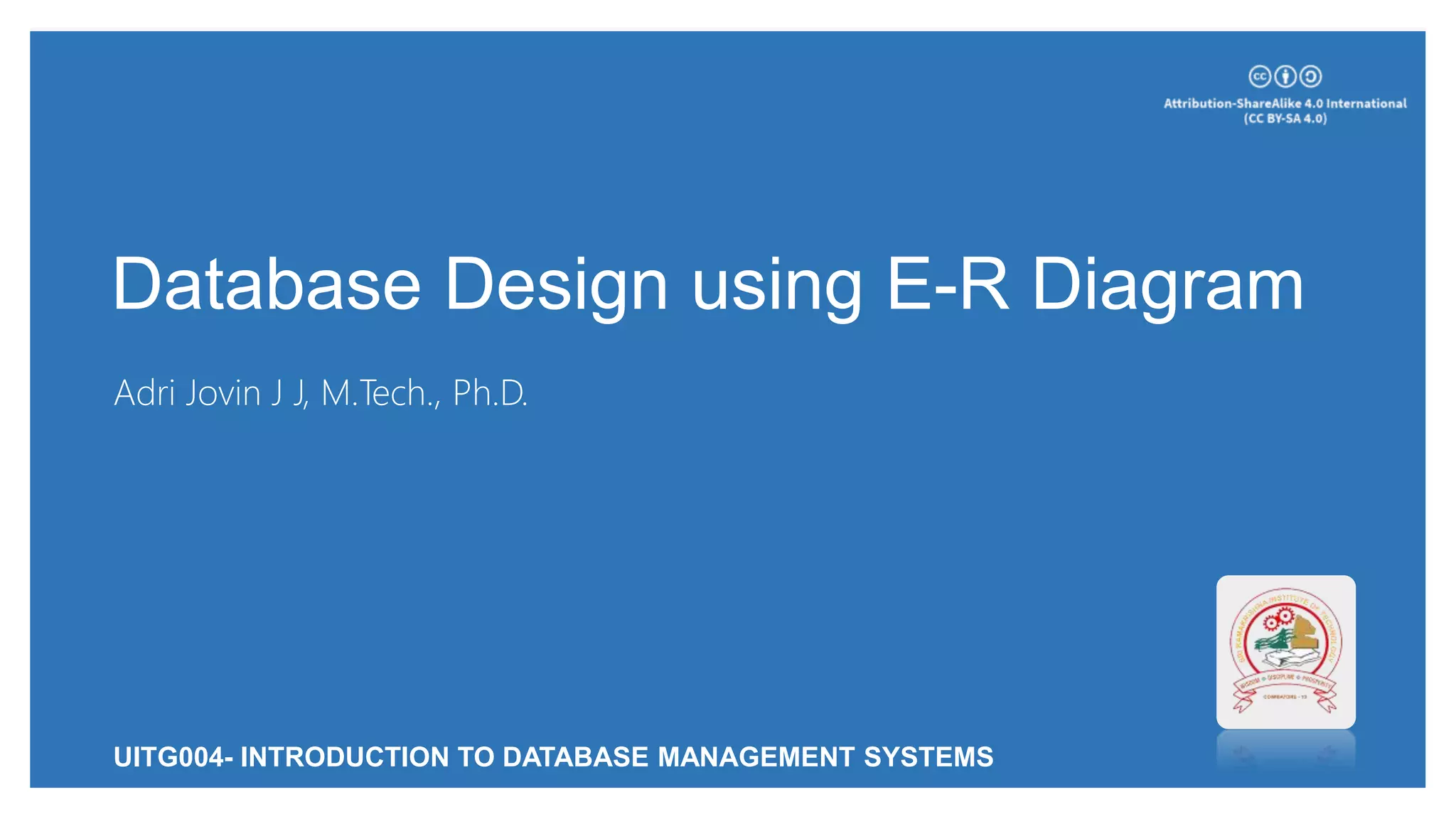 Introduction to ER Diagrams | PPTX
