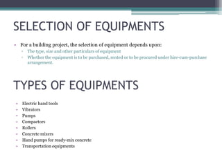 construction equipments | PPTX