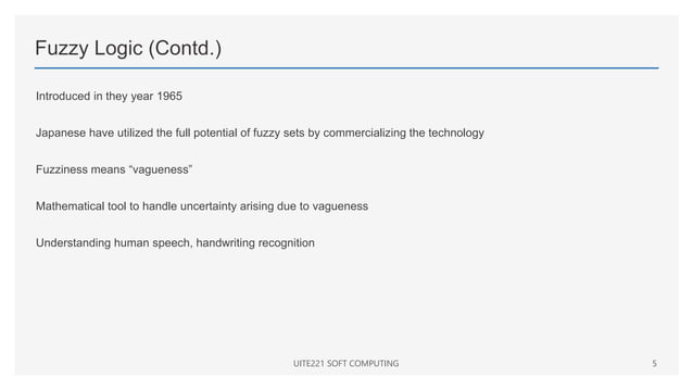 Introduction to Fuzzy logic | PPTX | Programming Languages | Computing