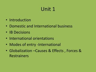 Introduction international business | PPT