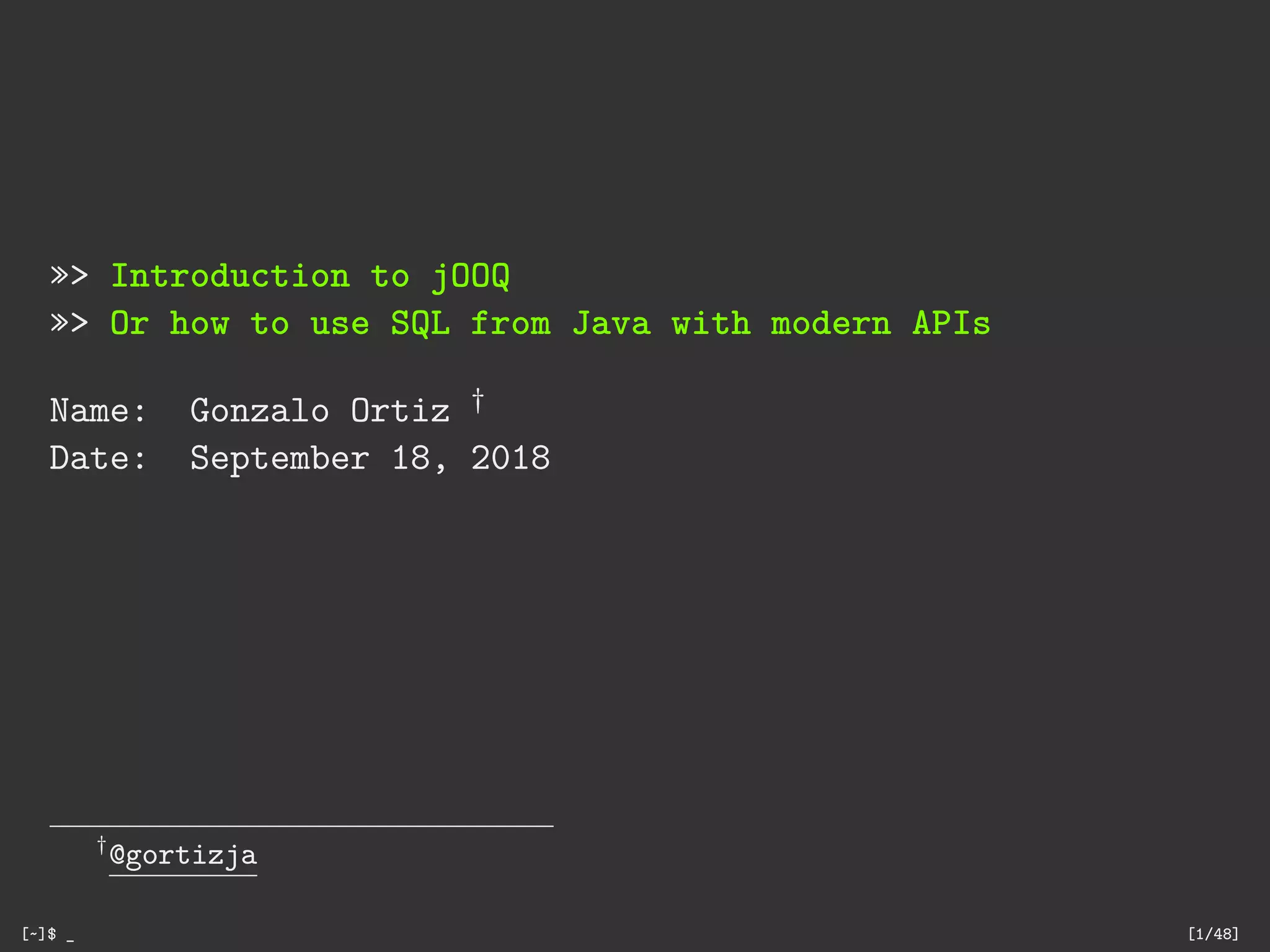 Introduction to jOOQ | PPT