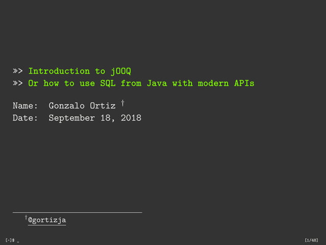 Introduction to jOOQ | PPT