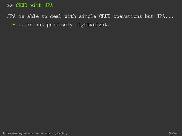 Introduction to jOOQ | PPT