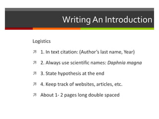 Introduction - Lab Report | PPT
