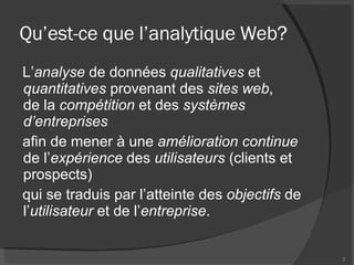 Introduction à l'analytique Web | PPT