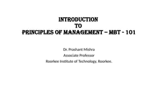 Introduction to Principles & Practices of Management | PPTX