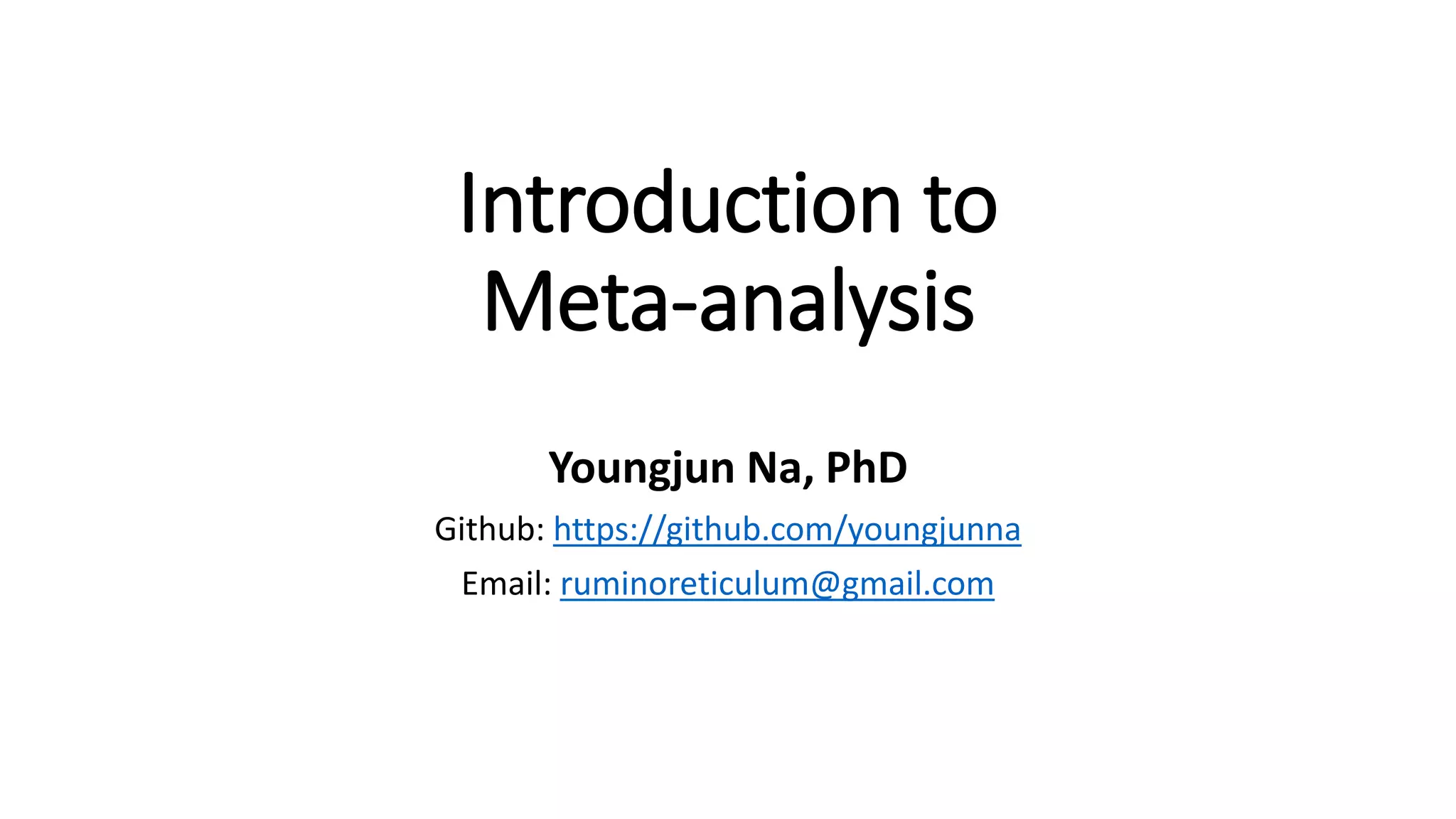 Introduction to meta-analysis | PDF | Science