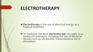 INTRODUCTION-OF-ELECTROTHERAY.pptx | Physical Therapy | Wellness