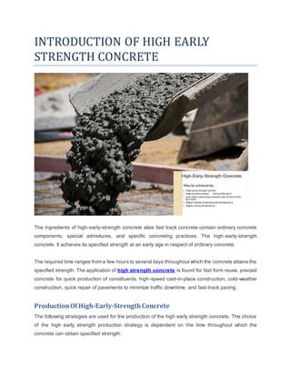 PROPERTIES OF HIGH EARLY STRENGTH CONCRETE | DOC