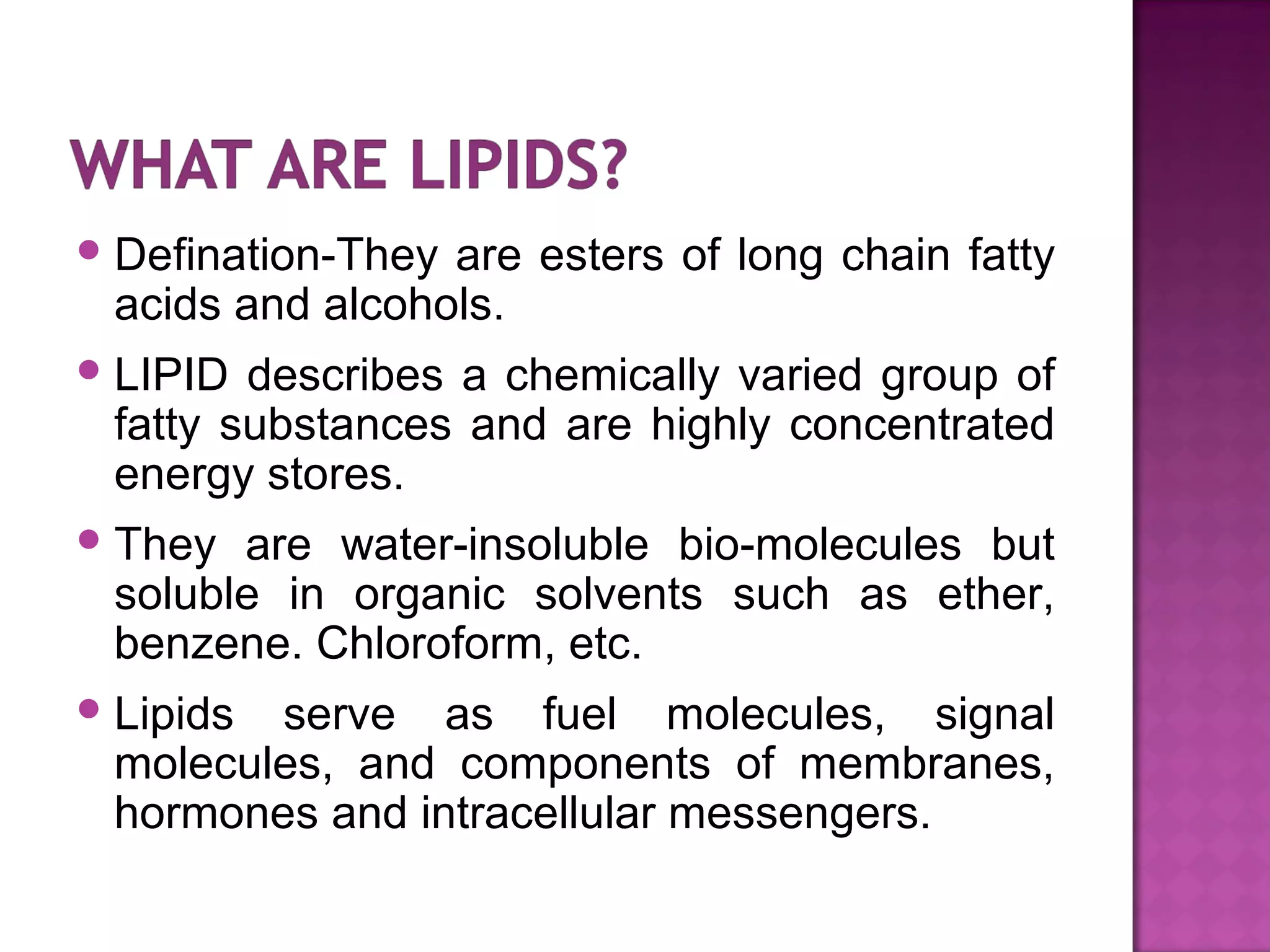 Introduction of lipids | PPT