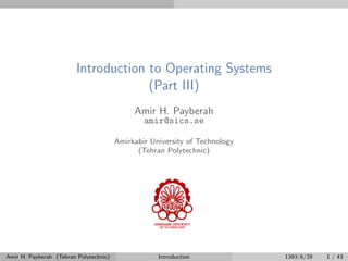 Introduction to Operating Systems - Part3 | PPT