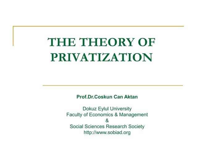 The Theory Of Privatization | PDF | Business | Business and Finance