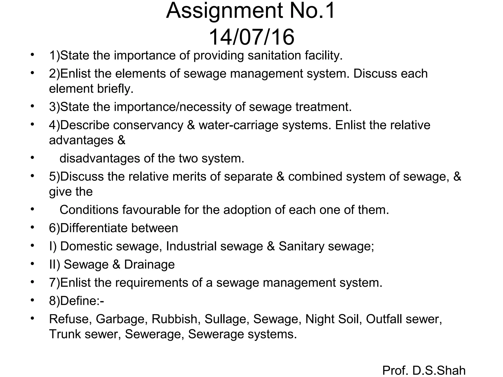 Introduction sanitary engineering by Prof. Dhaval. S. Shah | PPS