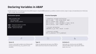 Mastering ABAP Syntax, Data Types, Variables & Constants | PPTX