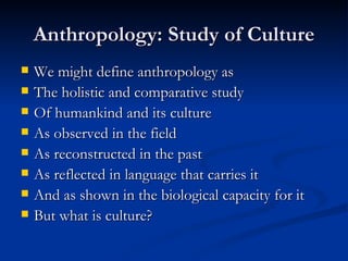 Introduction To Anthropology, Online Version | PPT