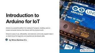 Introduction-to-Arduino-for-IoT Research | PPTX | Computer Networking | Computing