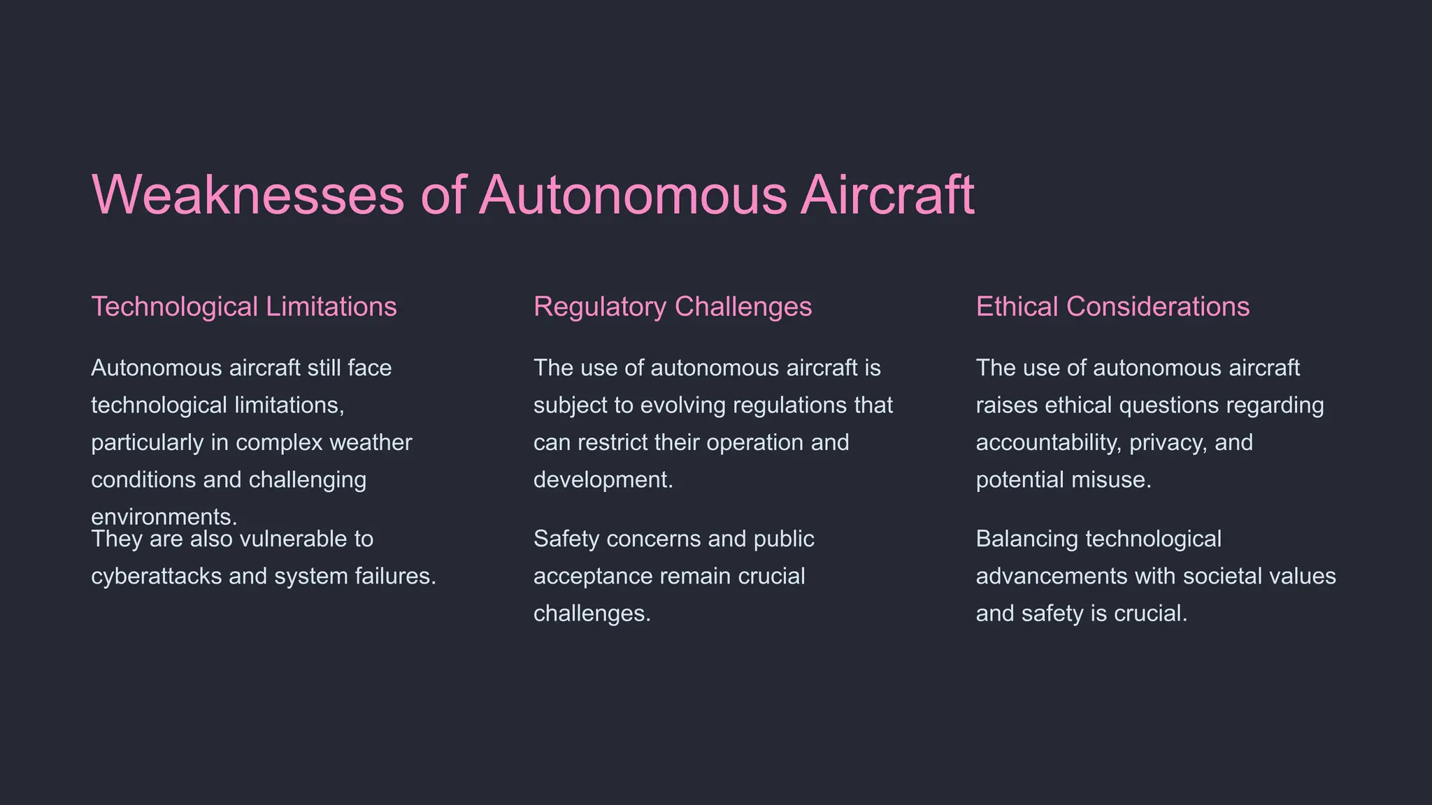 the potential for the development of autonomous aircraft | PPTX