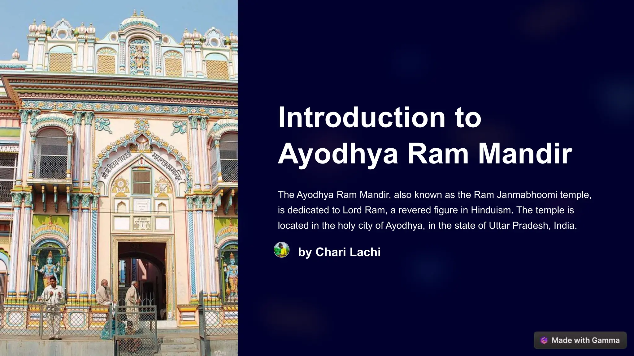 Ayodhya Ram Mandir Presentation By Chari | PPT