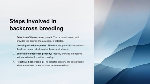 Backcross breeding for transfer of dominant and recessive genes | PPTX ...