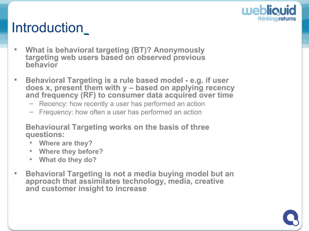 Introduction to Behavioural Marketing & Advertising | PPT