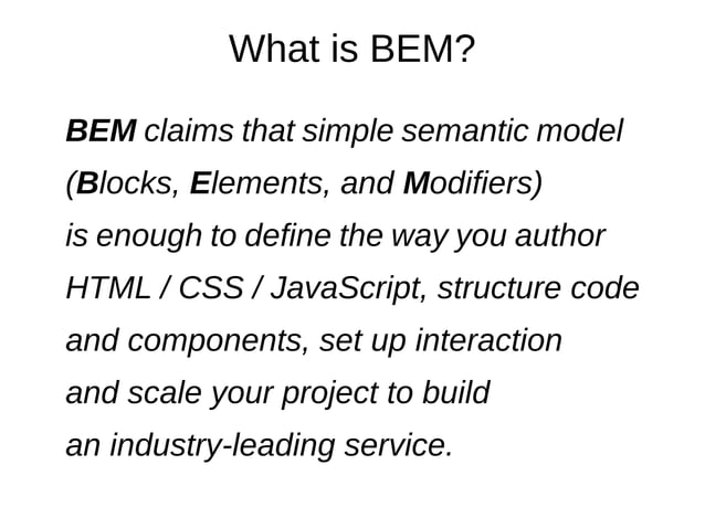 BEM it! Introduction to BEM methodology | PDF