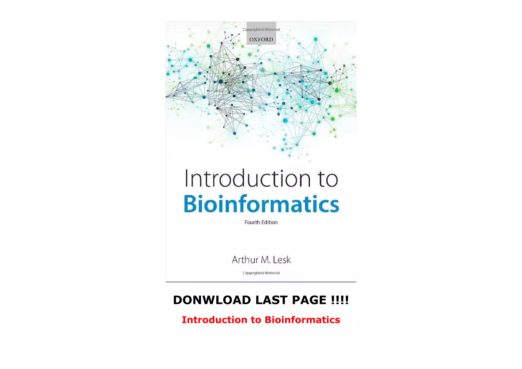 Introduction To Bioinformatics Pdf Biological Sciences Science