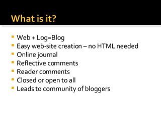 Introduction to Blogging | PPT