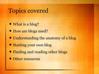 Introduction to blogs and blogging | PPT