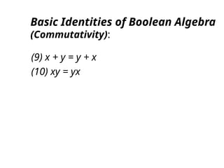 Introduction to Boolean Algebra class XI CBSE.ppt
