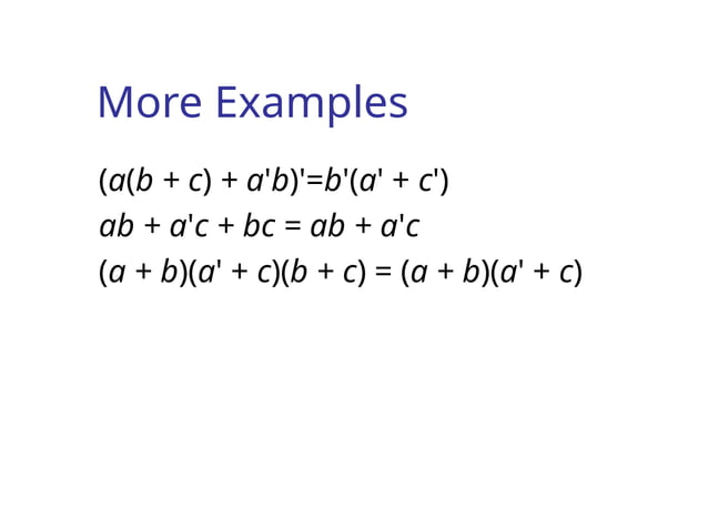 Introduction to Boolean Algebra class XI CBSE.ppt