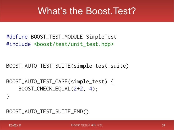 Introduction to boost test